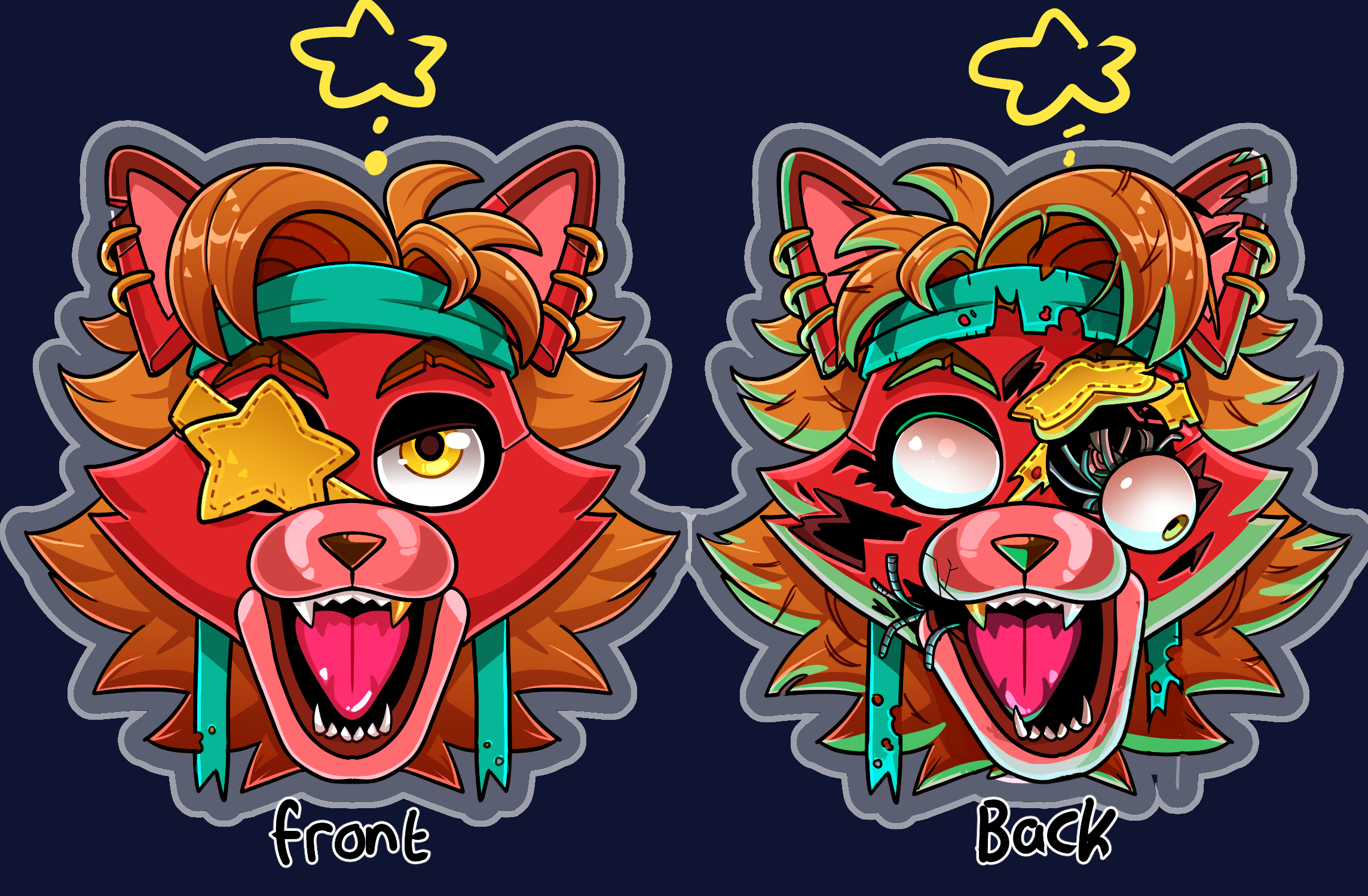 FNAF - Glamrock Foxy keychain | Wolfpai Creations